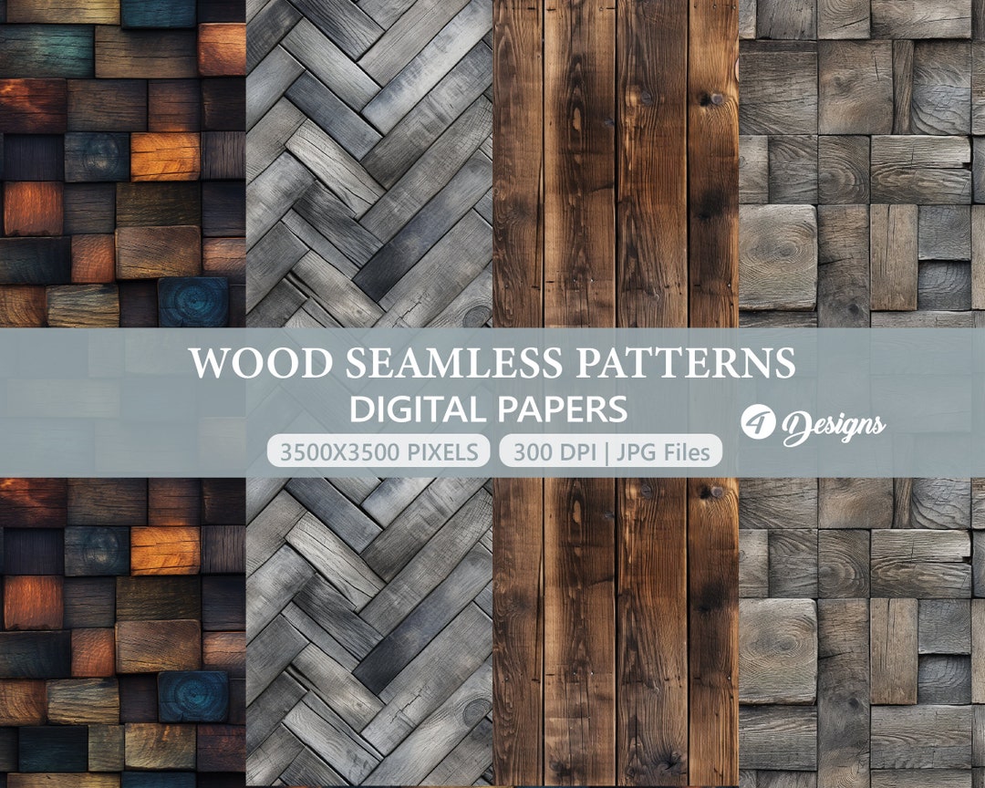 Wood Texture Distressed Wood Digital Paper, Rustic Wood Pattern ...