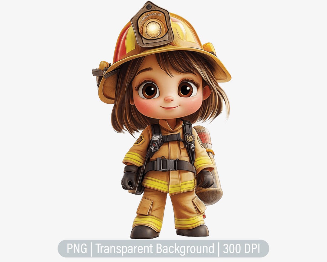 Cute Firefighter Clipart, Firefighter PNG, Firefighter Girl, Junk ...