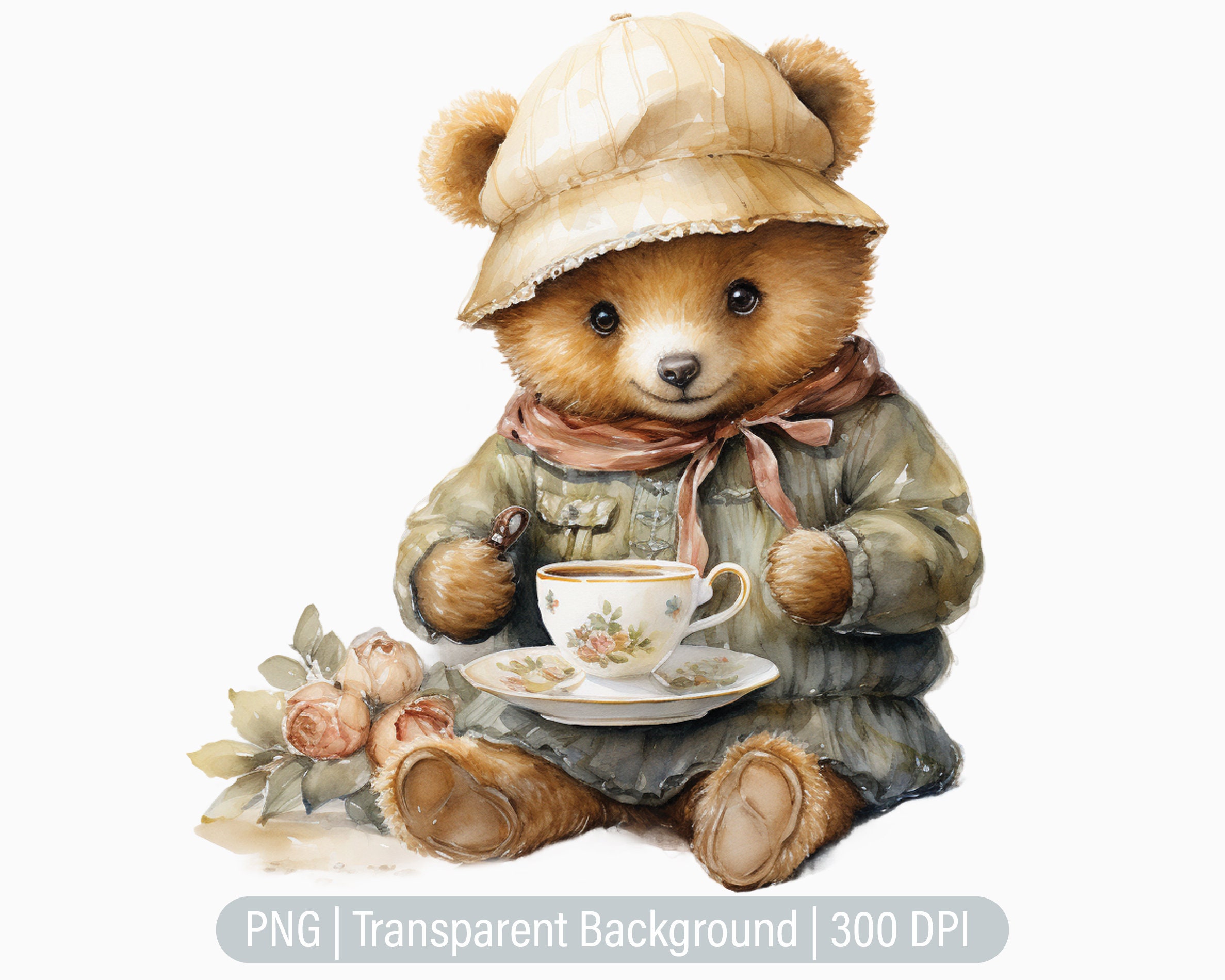 Teddy Bear Teatime Clipart, Tea Party PNG Clipart, Teddy Toy, Junk ...