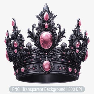 Goth Crown Clipart, Goth Princess PNG, Black Crown, Junk Journals ...