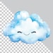 Happy Cloud Clipart, Cute Cloud PNG, Pastel Cloud PNG, Junk Journals ...