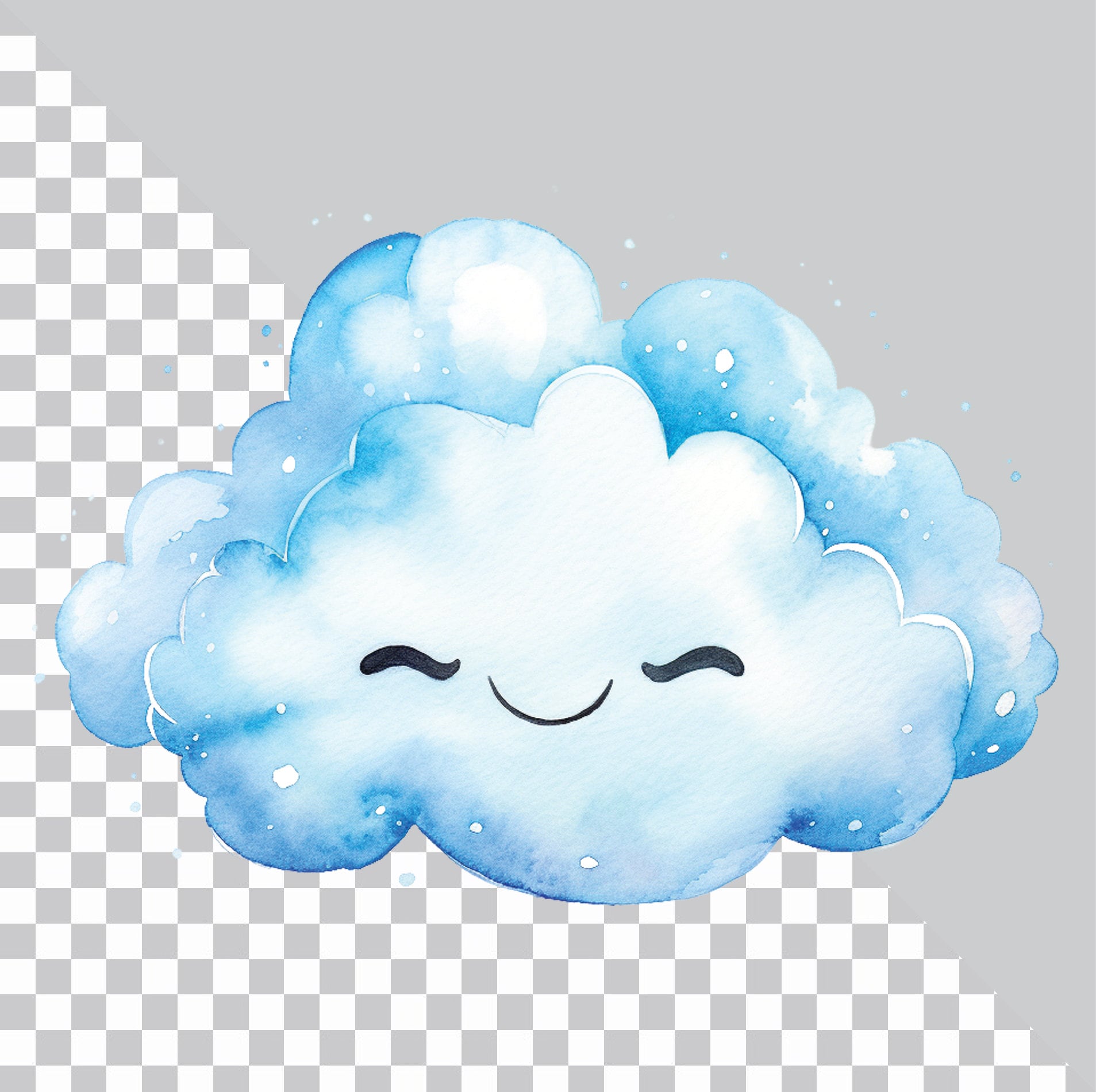 Happy Cloud Clipart, Cute Cloud PNG, Pastel Cloud PNG, Junk Journals ...