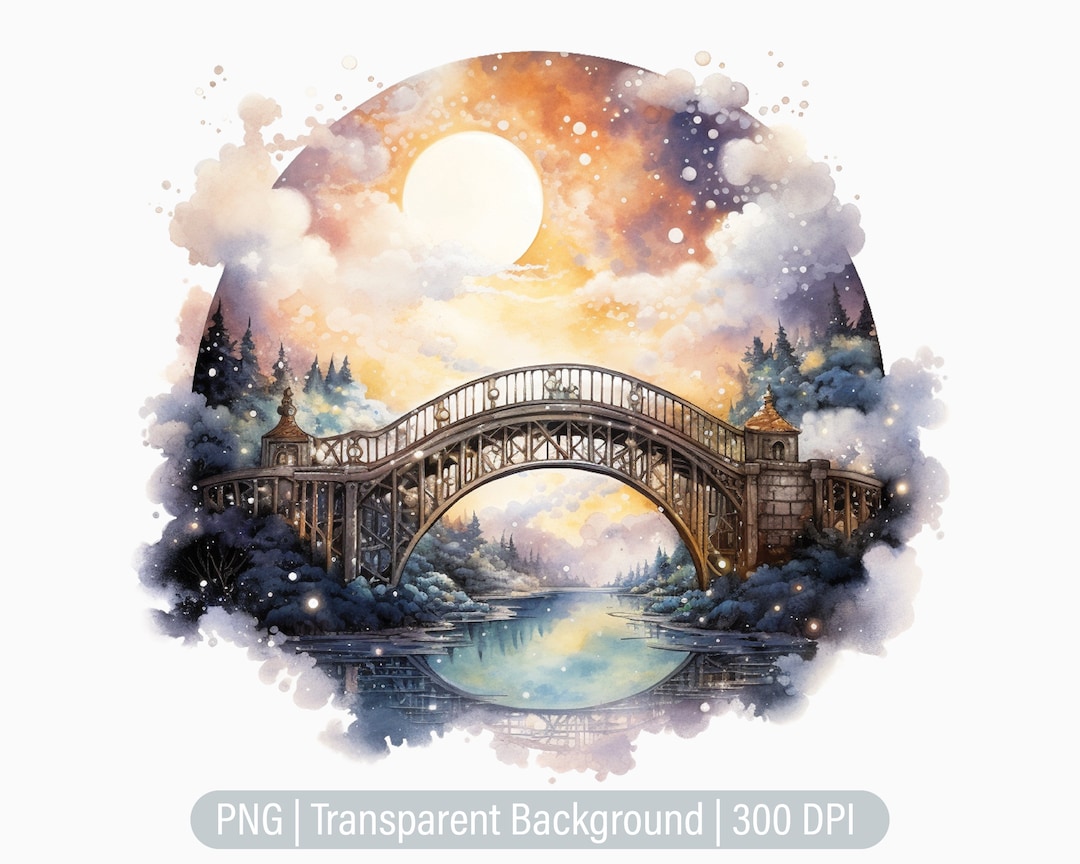 Dreamy Bridge Clipart, Fantasy Bridge PNG, Celestial Bridge, Junk ...
