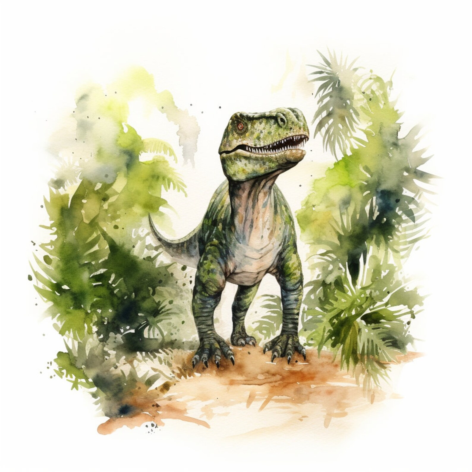 Watercolor Dinosaur T-rex Jungle Dinosaur Clipart Baby - Etsy