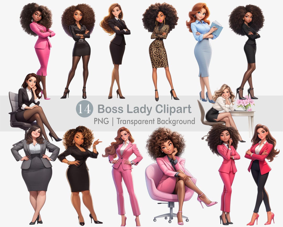 Boss Lady Clipart, Work Women PNG, Formal Office Girl, Printable ...