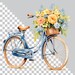 Floral Bicycle Clipart, Vintage Watercolor Bicycle, Spring Flowers ...