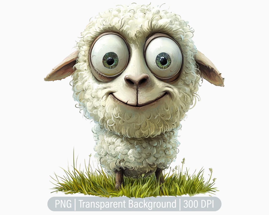 Quirky Sheep Clipart, Funny Animal PNG, Farm Animals, Sheep, Junk ...