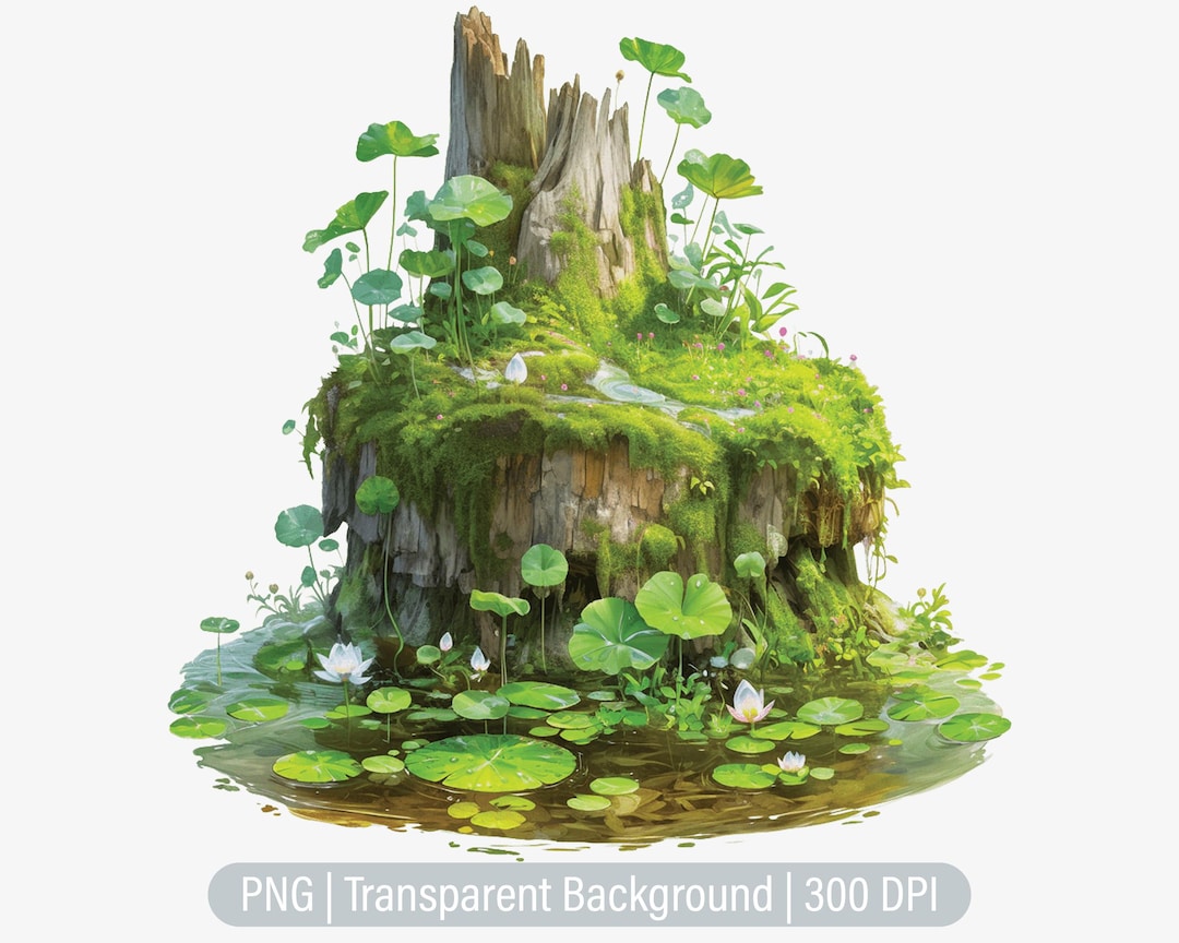 Swamp Tree Trunk Clipart, Swamp PNG, Lake Pond, Wetland, Junk Journals ...