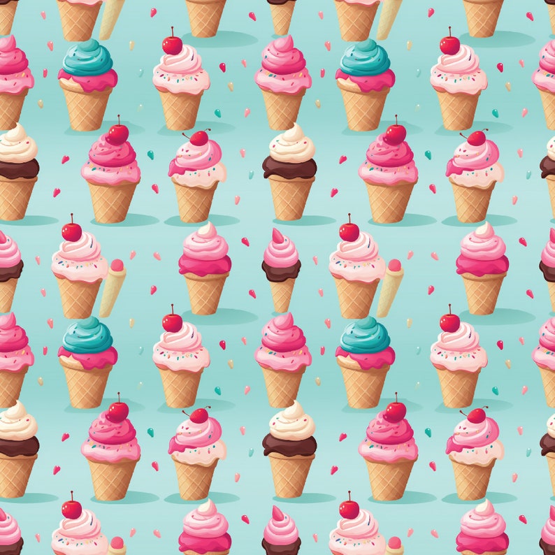 Ice Cream Digital Papers Sweets Ice Creams Seamless Pattern - Etsy