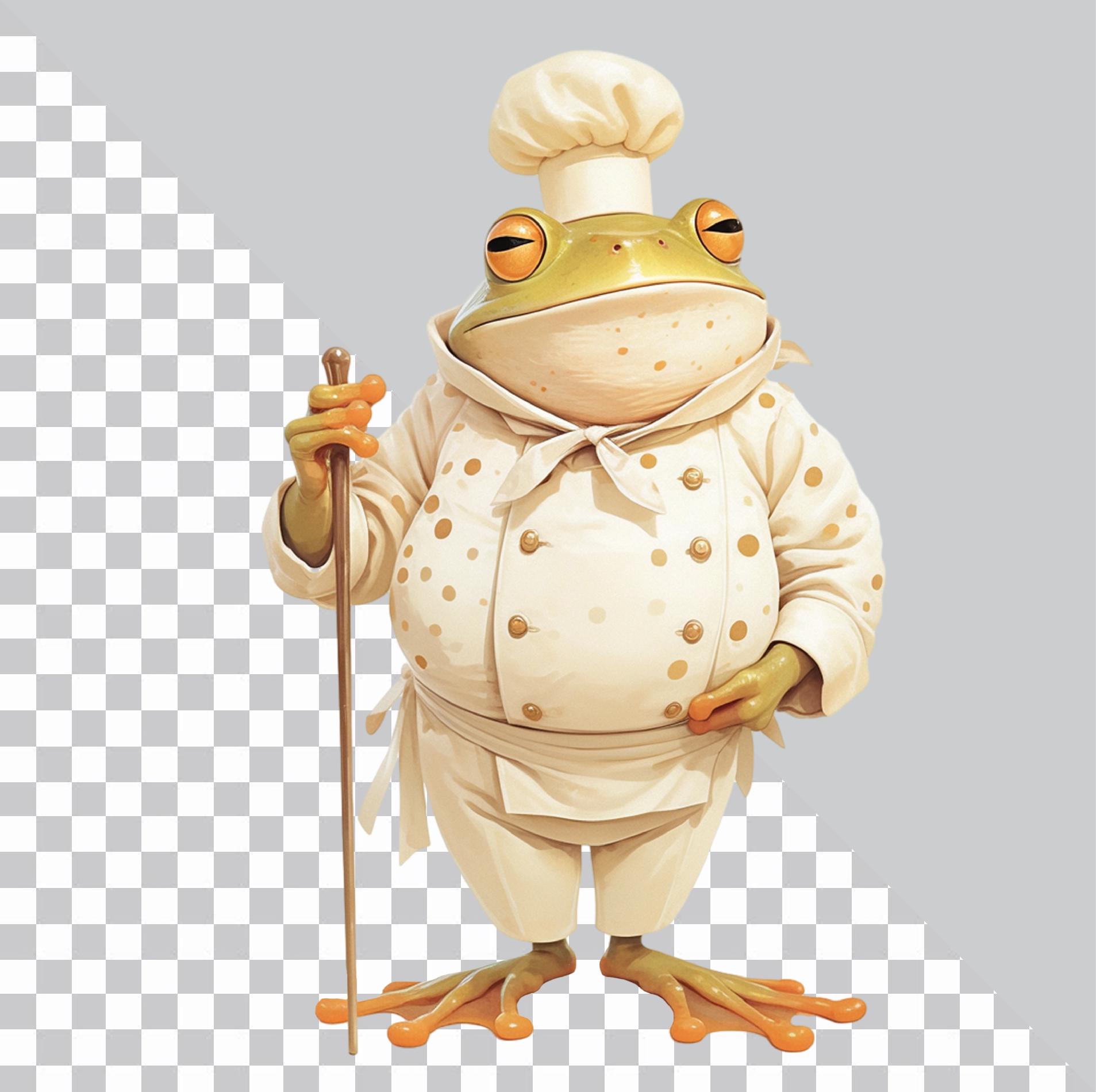Chef Frog Clipart, Cook Frog PNG, Vintage Frog, Junk Journals ...