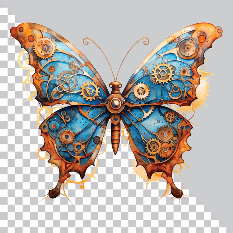 Steampunk Butterfly Clipart, Steam Punk Butterflies PNG Clipart, Junk ...