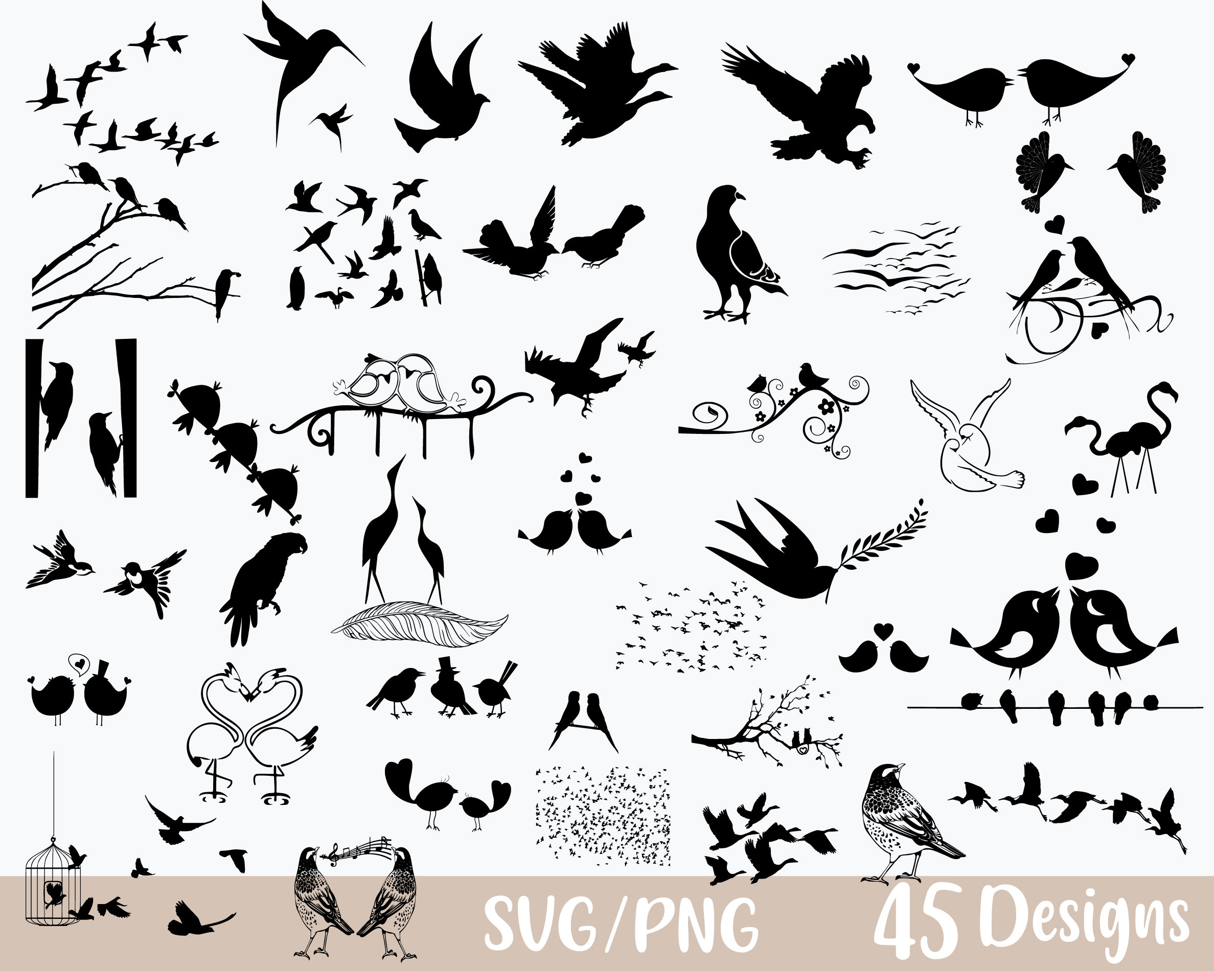 Birds SVG Bundle Birds Svg Flying Bird Svg Birds Clipart - Etsy