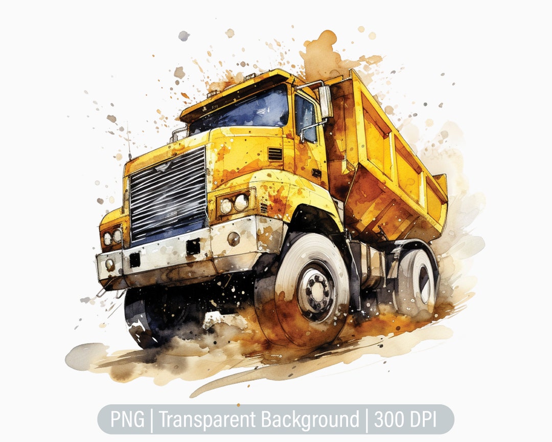 Dump Truck Clipart, Construction Vehicle PN, Junk Journals ...