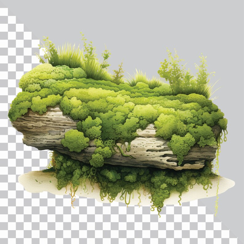 Moss Clipart, Moss Rocks and Stumps Clipart, Moss Tree Trunk, Junk ...