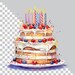 Watercolor Birthday Cake Clipart Dessert Clipart Candle Cake - Etsy