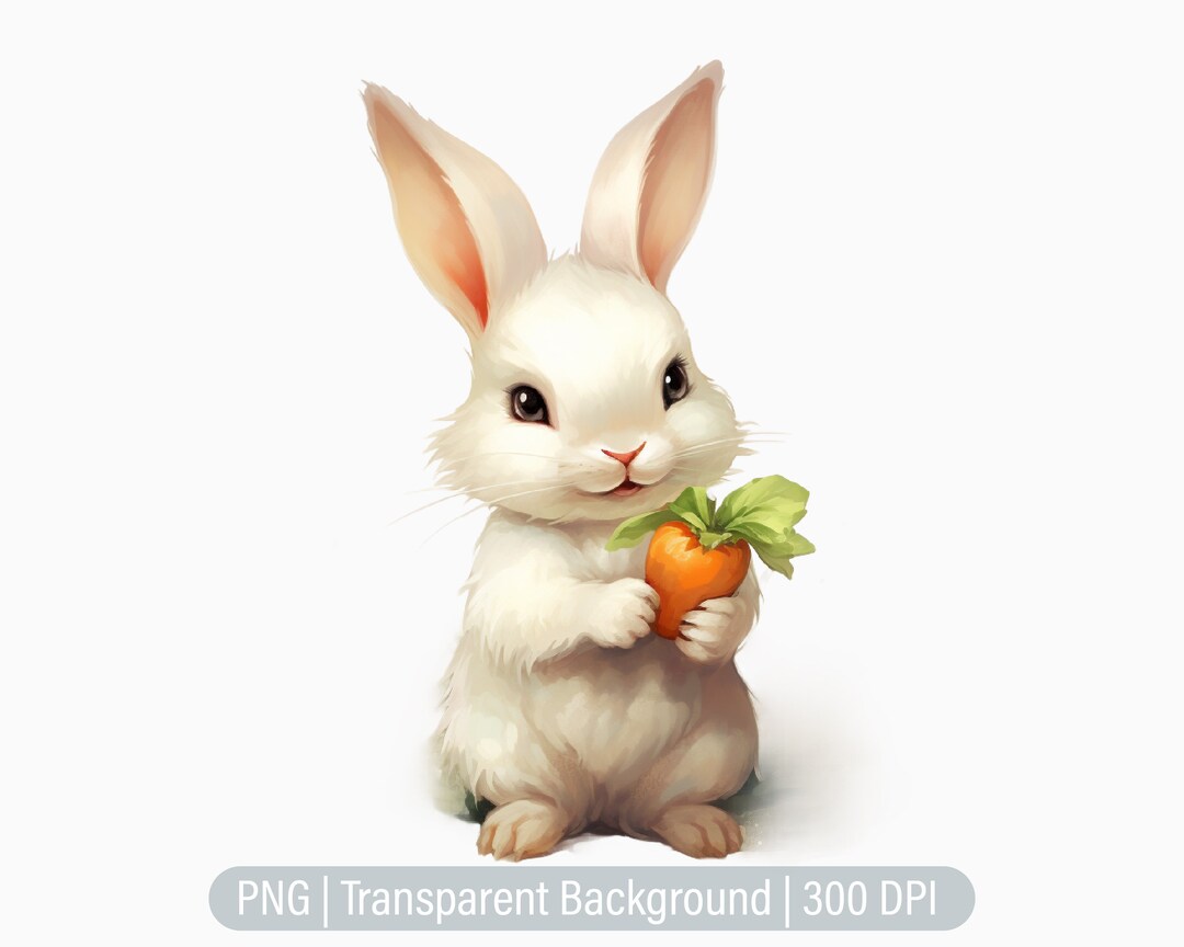 Bunny With Carrot Clipart, Cute Bunny PNG, Easter Bunny Png, Junk ...