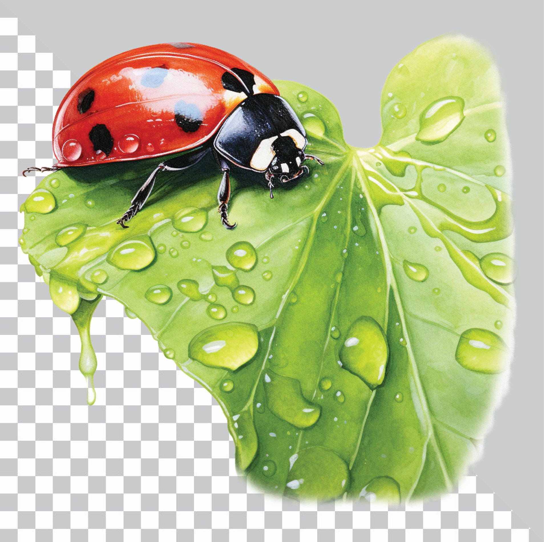 Watercolor Ladybug Clipart Bundle, Floral Cute Lady Bug Prints, Ladybug ...