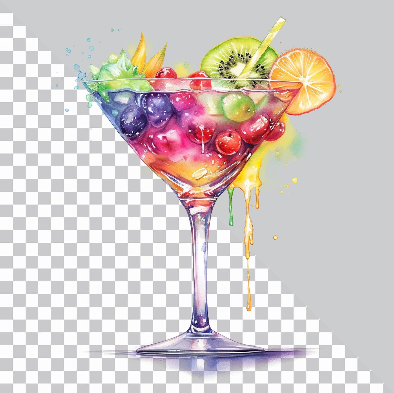 Watercolour Cocktail Clipart, Alcohol Drink Clipart, Cocktail Graphics ...