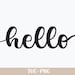Hello SVG, Hand Lettered Cursive Text, Hello Png, Hello Sign Print ...