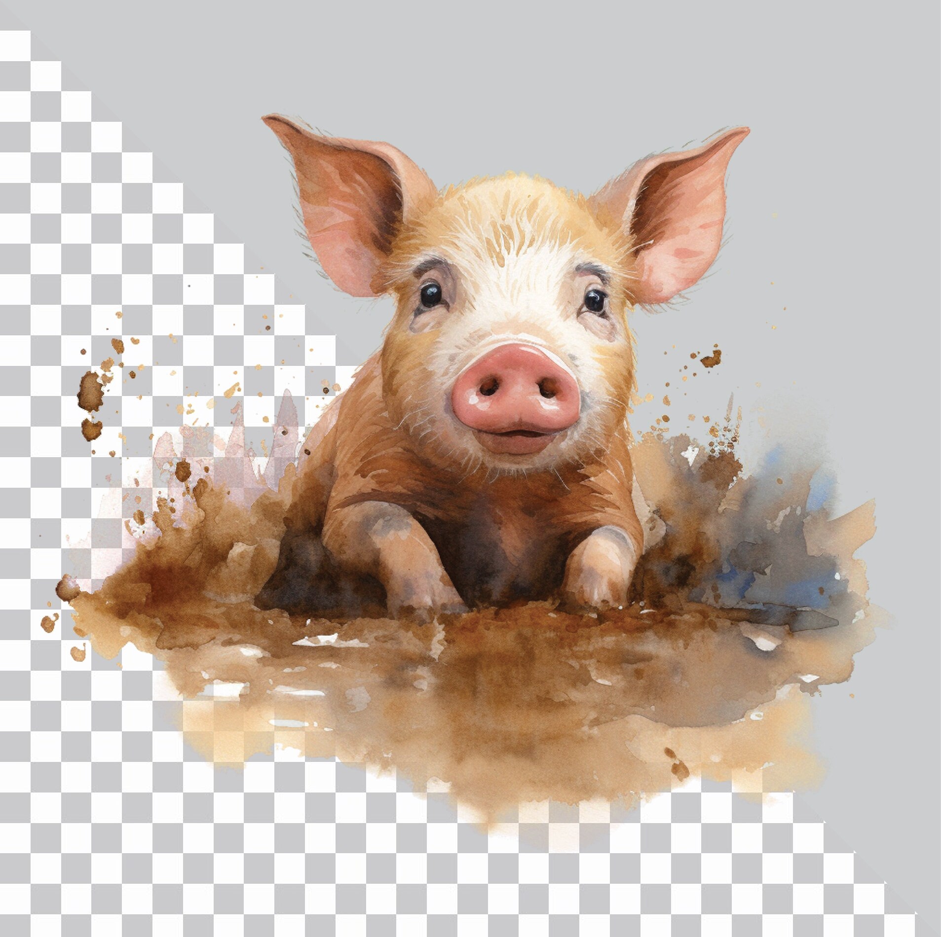 Farm Pig Clipart Watercolor Pig Clipart Piglets Clip Art - Etsy