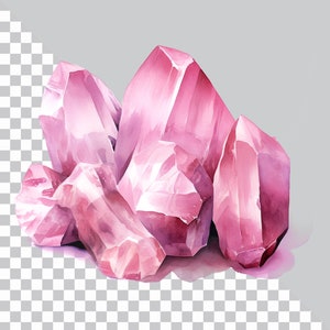 Pink Crystals Clipart, Pink Fairy Crystals, Magical Crystal Clipart ...
