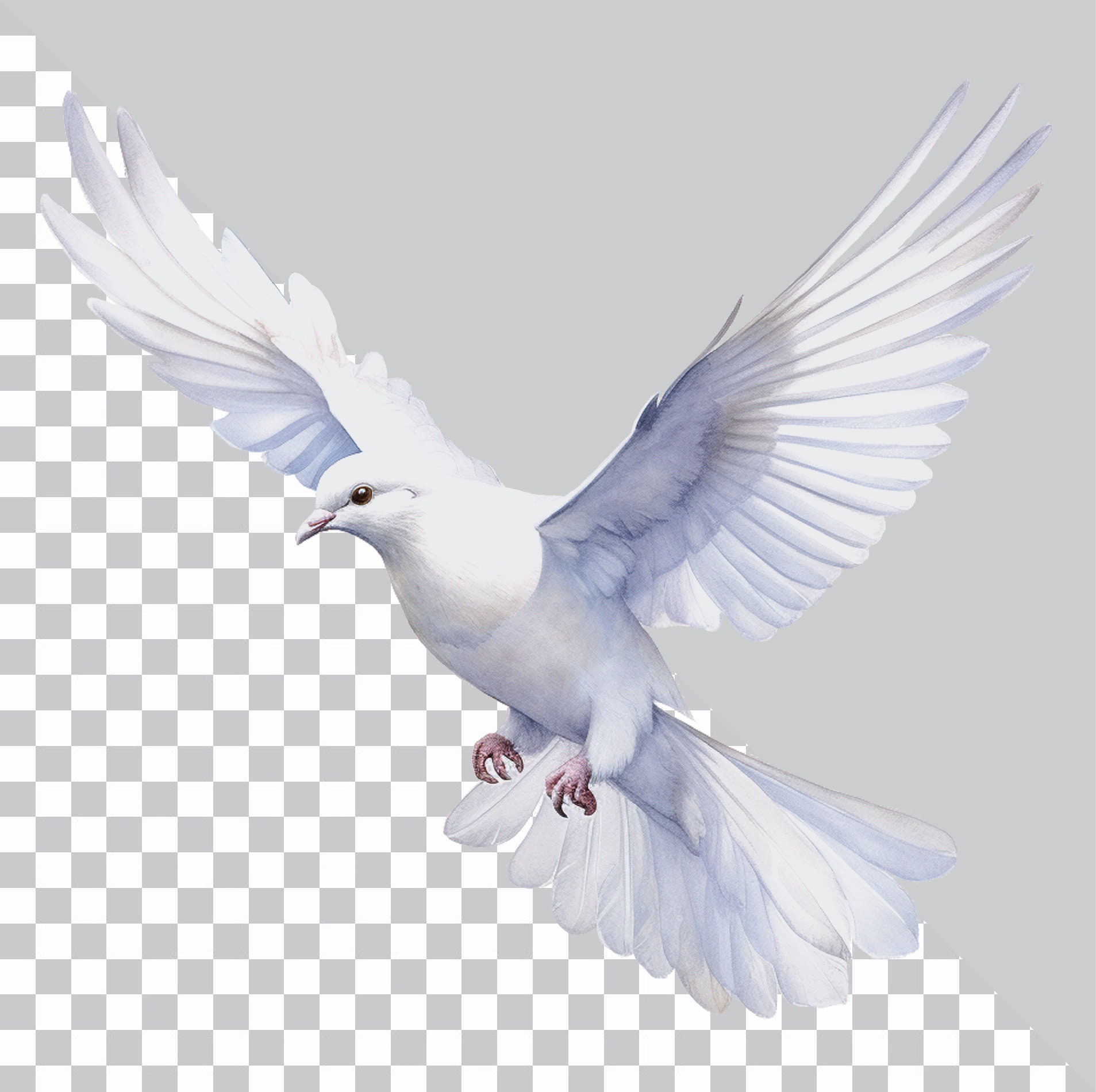 Flying White Doves Clipart Watercolor Doves Png Floral White - Etsy UK