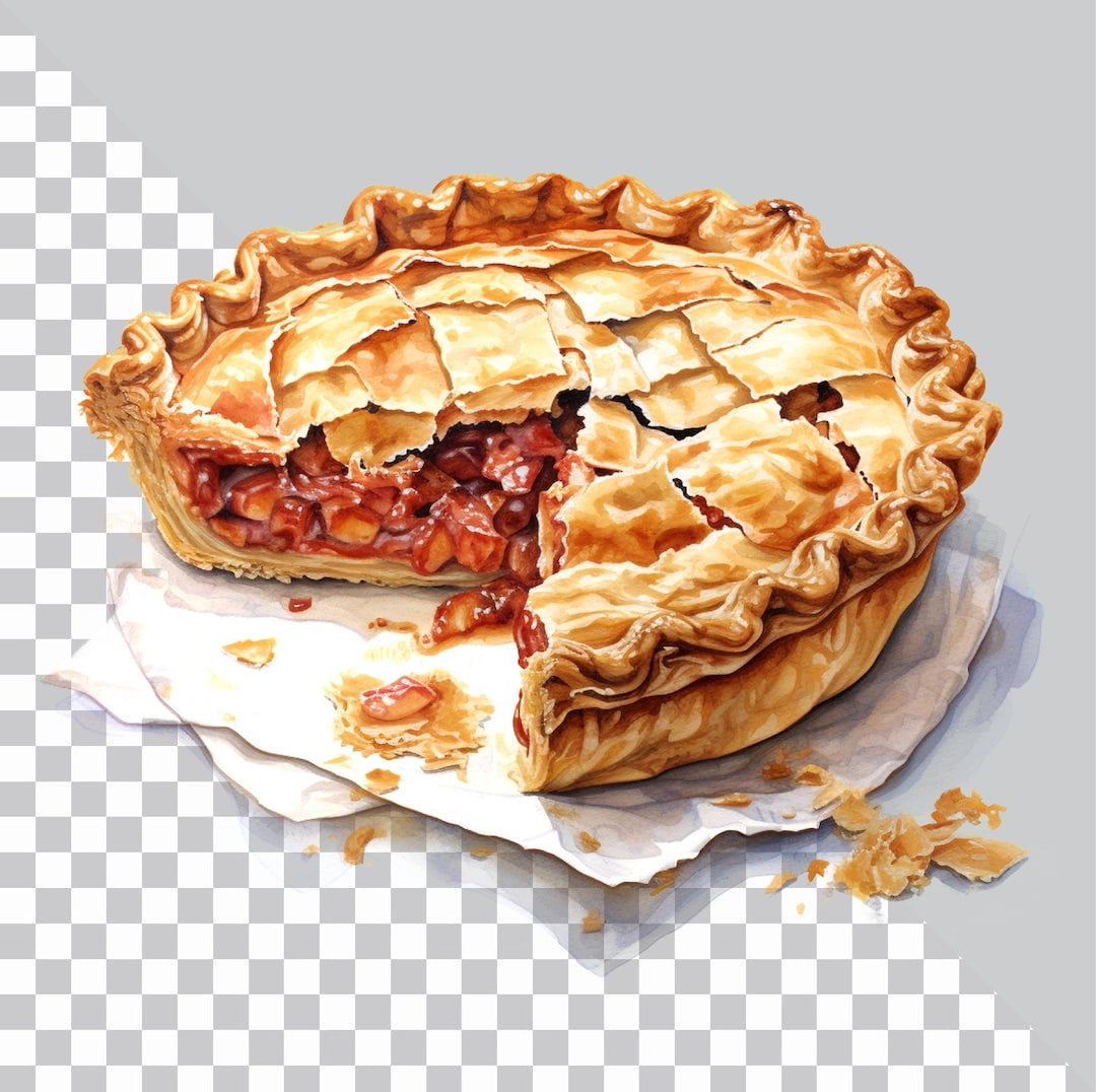 Watercolor Fruit Pie Clipart, Pie Png, Fruit Pie Illustration ...