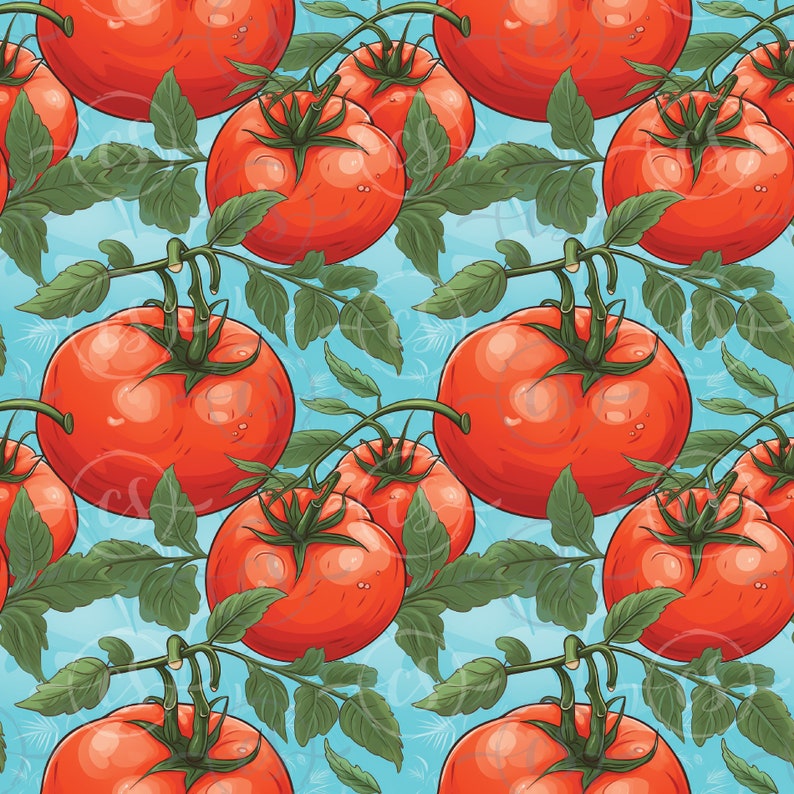 Tomato Digital Paper, Tomatoes Pattern, Veggies Backgrounds, Red Tomato ...