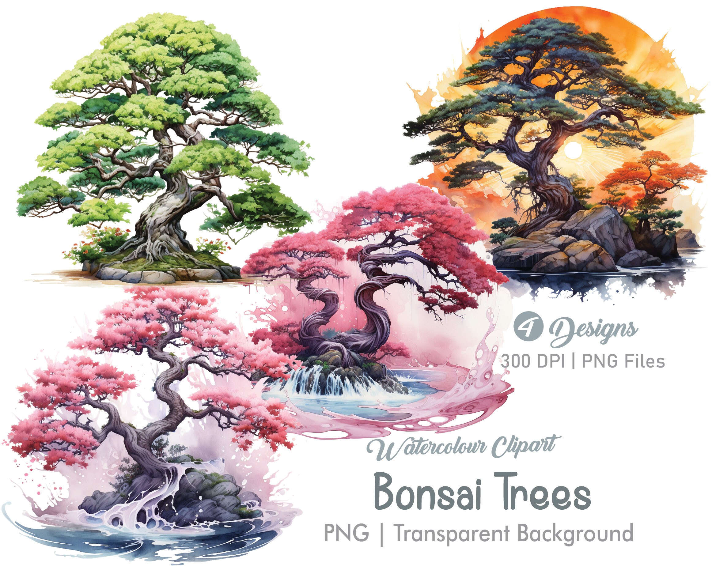 Bonsai Tree Clipart, Japan Bonsai PNG, Cherry Bonsai Clipart, Junk ...
