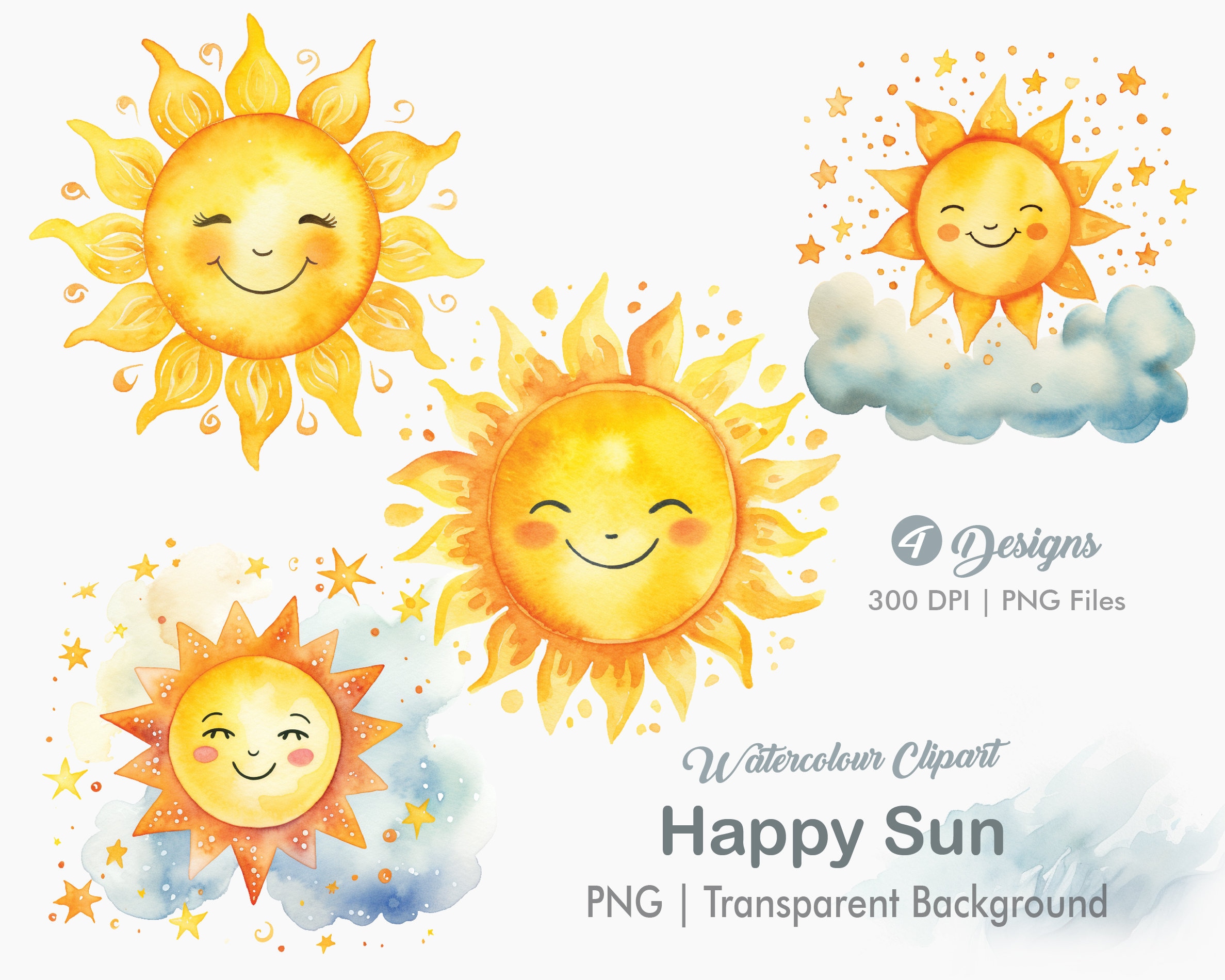 Happy Sun Clipart, Sun PNG Clipart, Cute Sun Face Png, Junk Journals ...