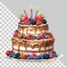 Watercolor Birthday Cake Clipart, Dessert Clipart, Candle Cake Clipart ...
