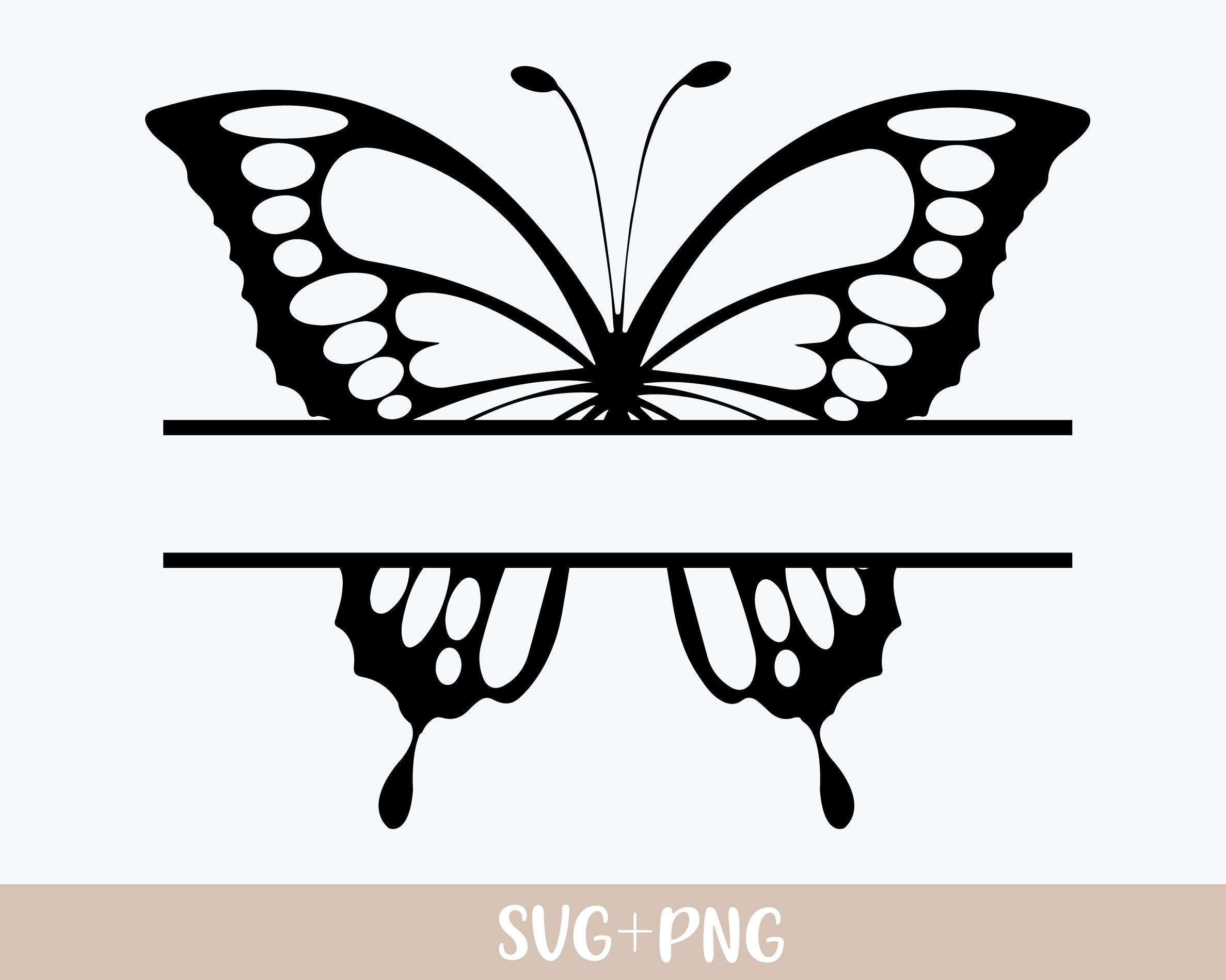 Butterfly Split Monogram SVG Butterflies SVG Monarch SVG - Etsy