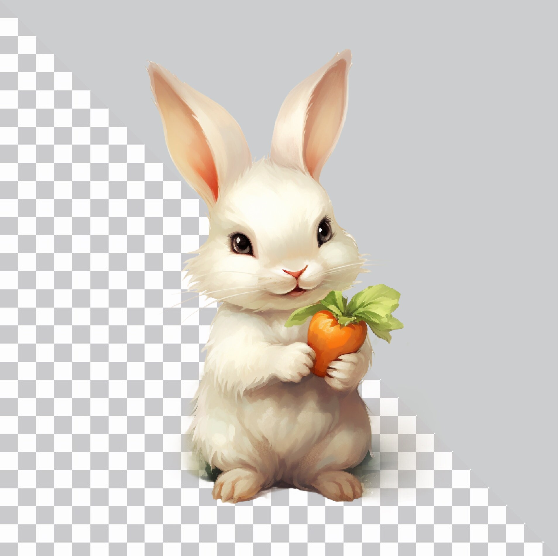 Bunny With Carrot Clipart, Cute Bunny PNG, Easter Bunny Png, Junk ...