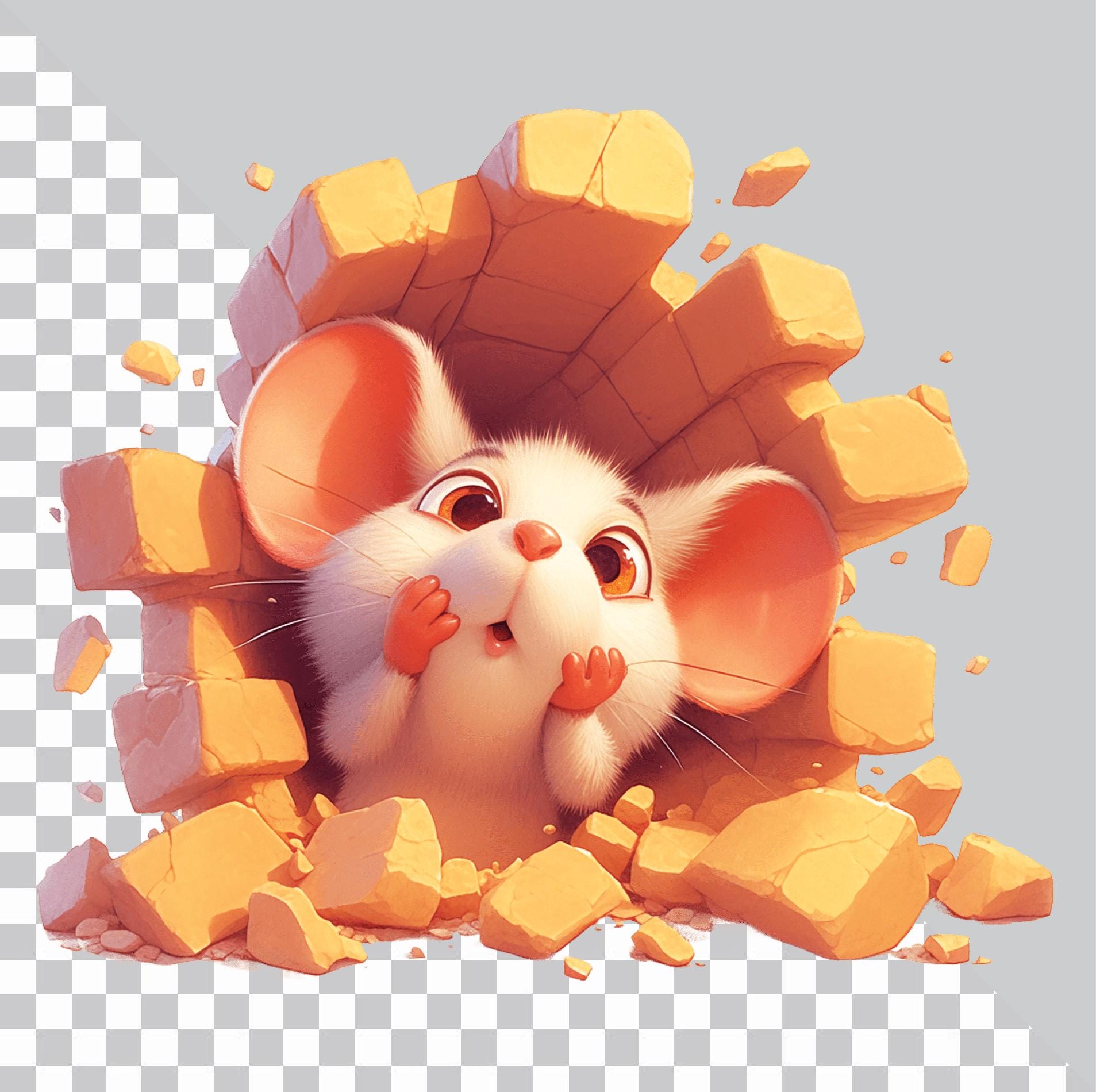 Mouse Brick Wall Hole Clipart, Cute Mouse PNG, Junk Journals ...