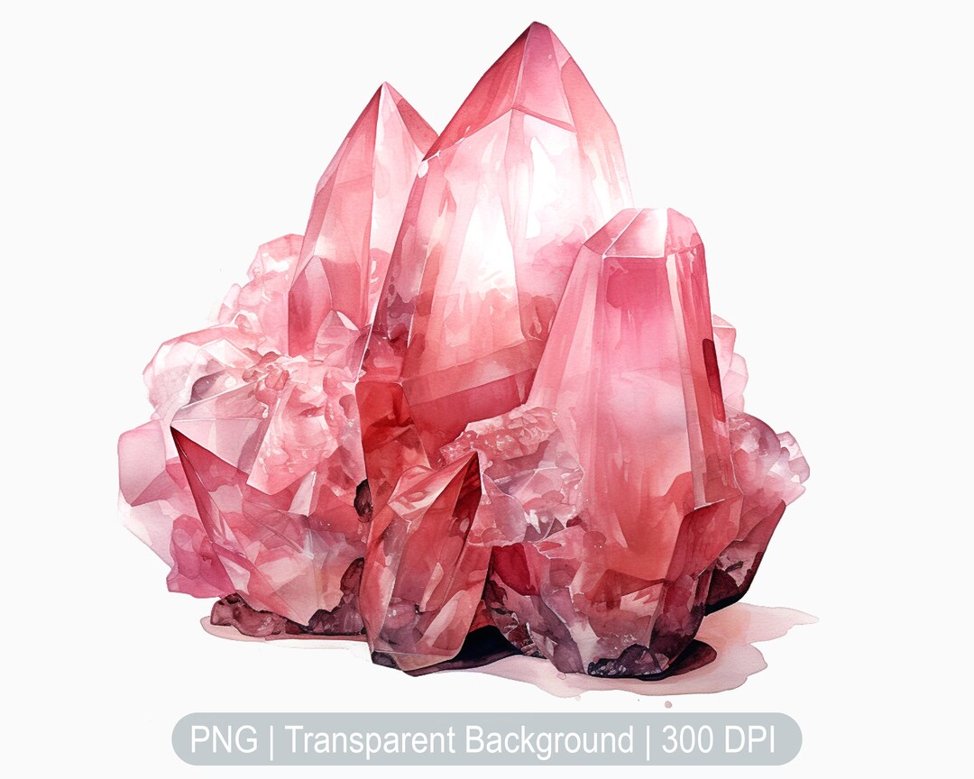 Pink Crystals Clipart, Pink Fairy Crystals, Magical Crystal Clipart ...