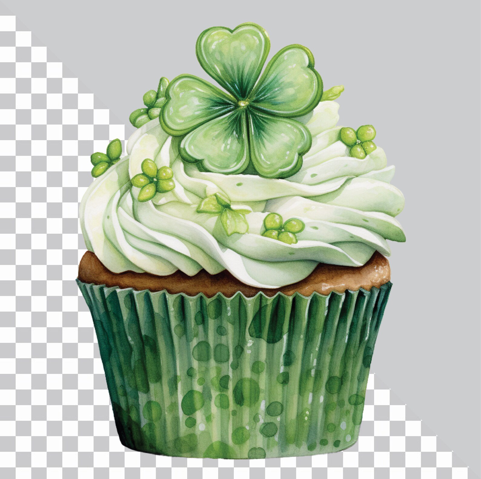 Clover Cupcake Clipart, Lucky Clover, Irish, St Patrick's Day, Junk ...