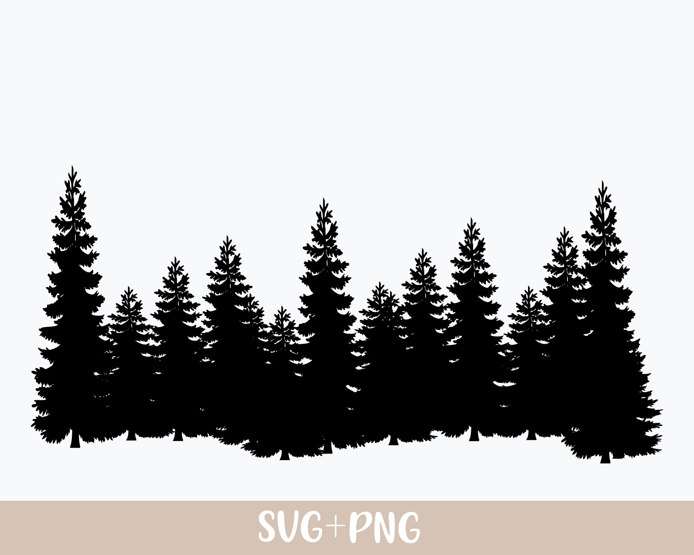 Treeline Forest SVG, Tree Clipart Svg, Tree Silhouette Svg, Tree Line ...
