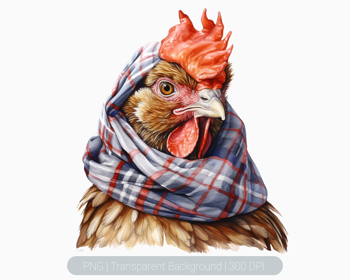 Watercolor Chicken Clipart Farm Animals Clip Art Hen - Etsy