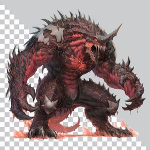 Mythical Creature Clipart, Monster PNG, Red Demon Creature, Junk ...