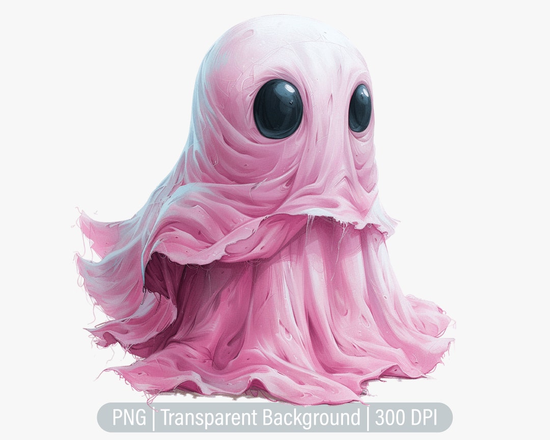 Pink Ghost Clipart, Halloween PNG, Spooky Boo, Junk Journals ...