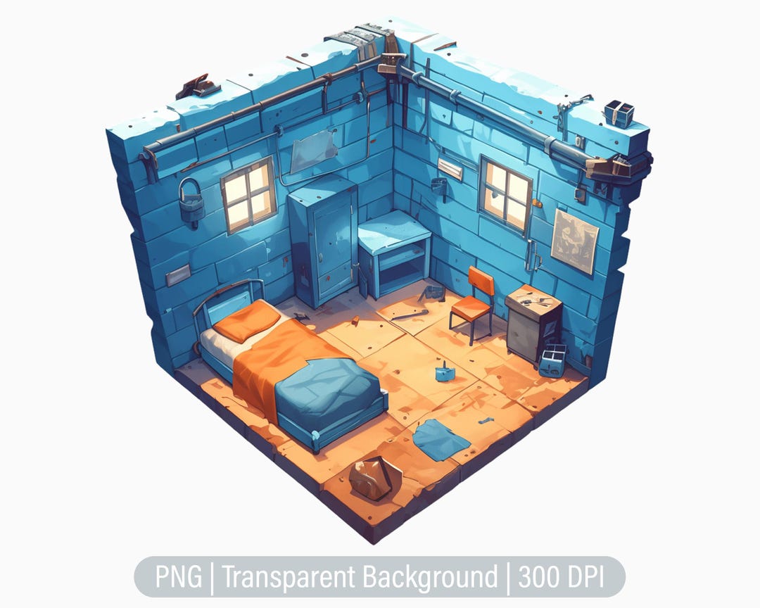Prison Cell Clipart, Jail PNG, Prisoner, Inmate, Jail Room, Junk ...