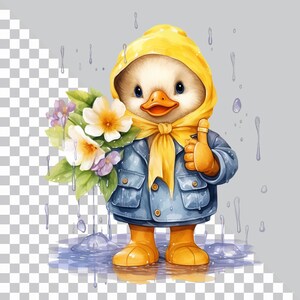 Watercolor Duckling Clipart, Baby Duck Png, Duck Illustration, Duck ...