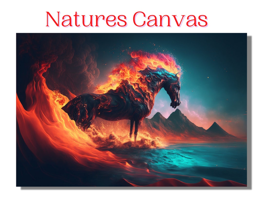 Half-moon Magic the Story of the Volcanic Unicorns Fantasy Digital Art ...
