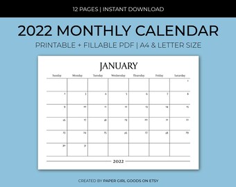 2022 Landscape Calendar - Etsy