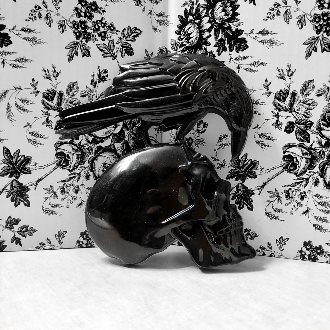 7.75" Nevermore/skull+raven •edgar Allan Poe Wall Hanging Plaque •many ...