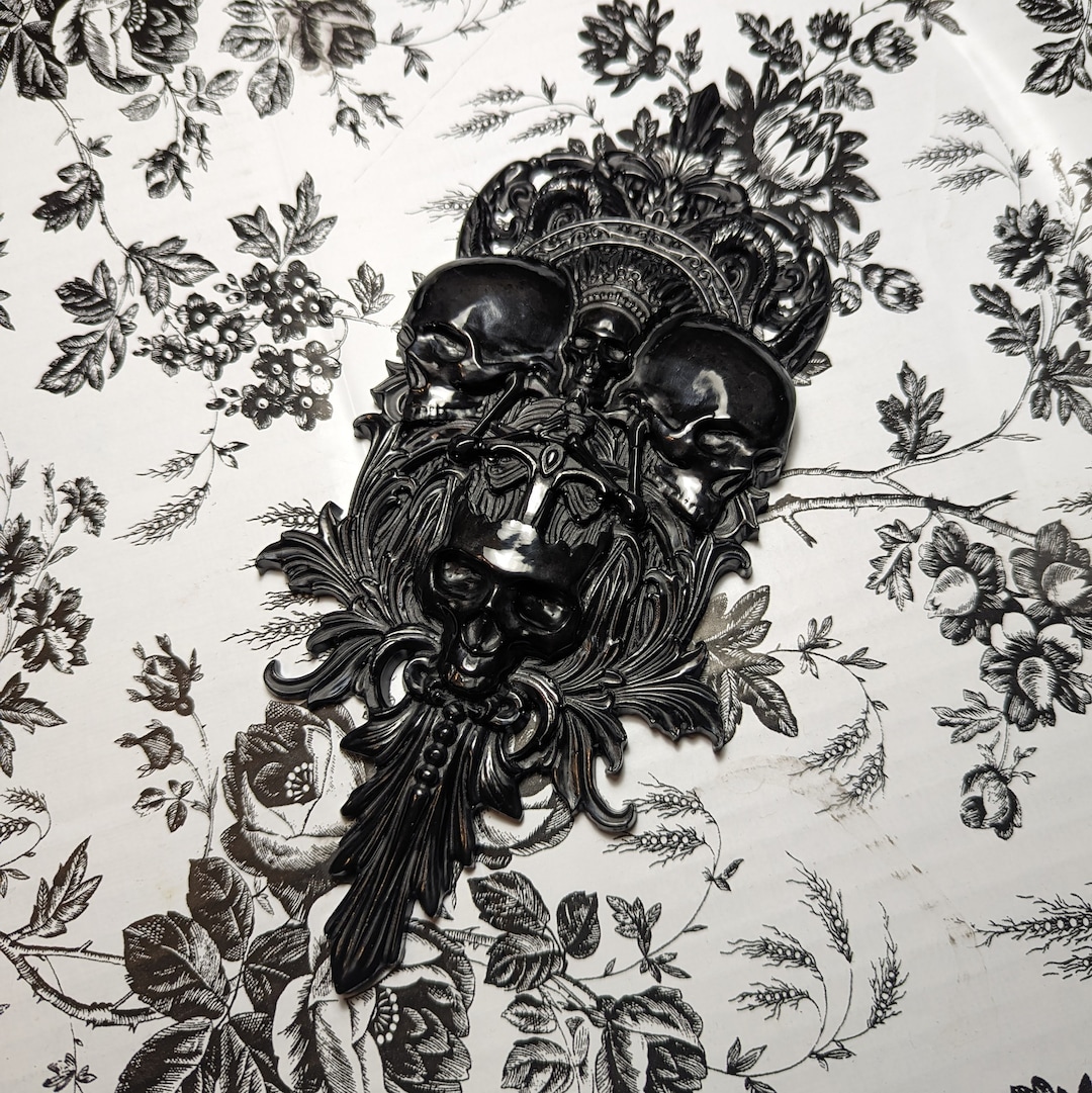 8" Victorian SKULLS Ornamental PLAQUE • Realistic Decorative 3D ...