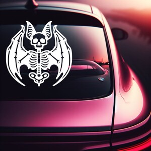 BATTY SKELETON | Spooky Vinyl Bumper Decal | Gothic Car Accessories ...
