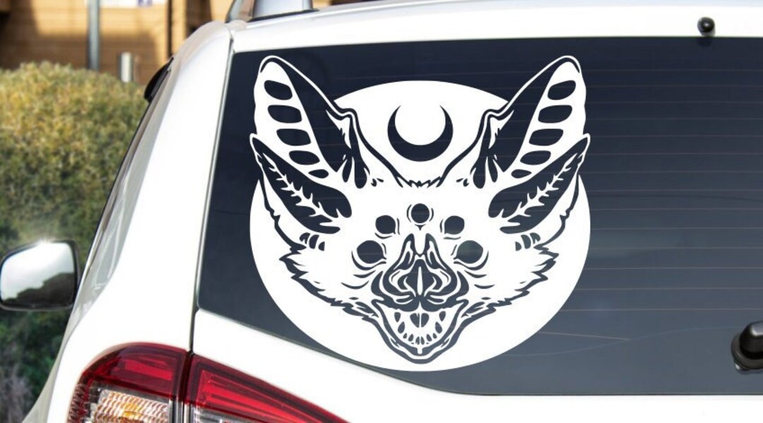 ALIEN BAT FACE Custom Permanent Vinyl Bumper Sticker Laptop or iPad ...