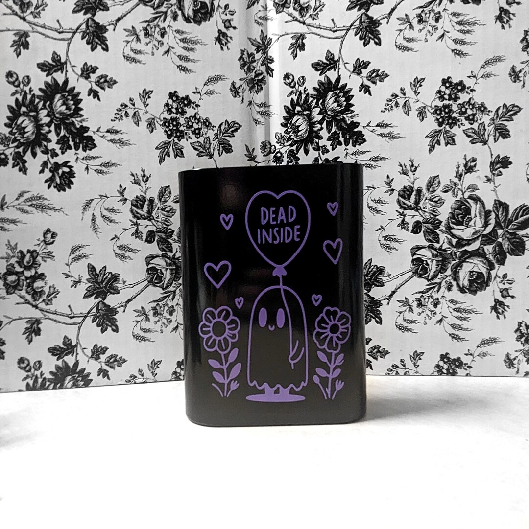 6.5 DEAD INSIDE Ghost Vase Black Glass Gothic/alternative Home ...