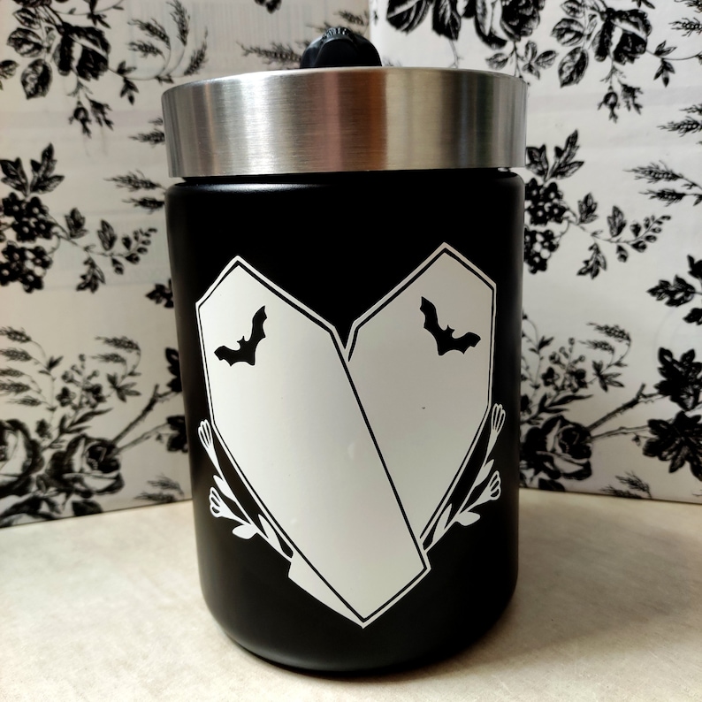 BLACK BAT COFFIN Cookie Jar With Spider Web/skull Lid - Etsy
